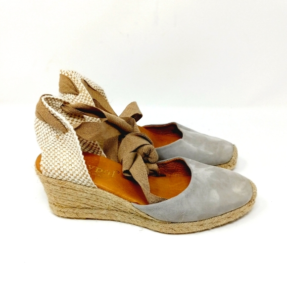 Anthropologie | Shoes | Anthropologie Maypol Dove Grey Lace Up Wedge ...